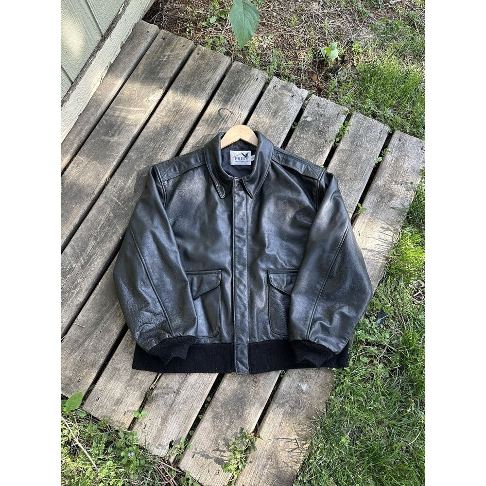 Vintage A2 Leather Flight Jacket Made In Usa - Gem